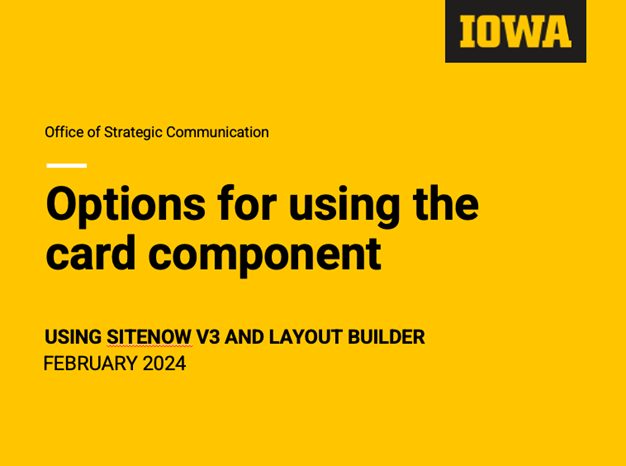 Training: Options for using the card component