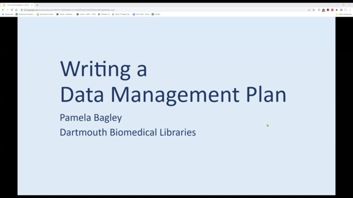 Writing a Data Management Plan